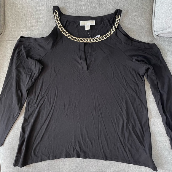 Michael Kors | Tops | Michael Kors Womens Cold Shoulder Chain Link Top ...